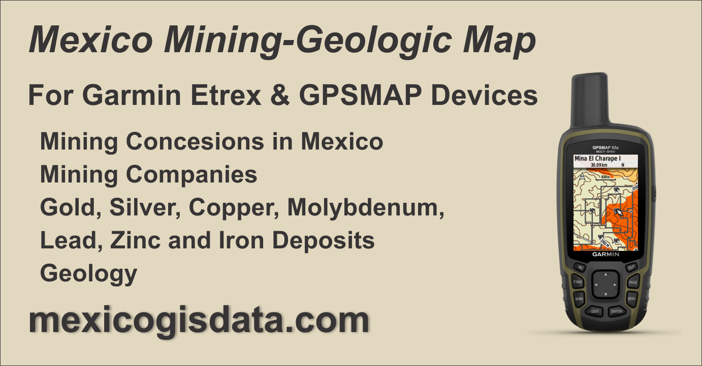 Mexico Mining Map for GPS - Mexico GIS Data